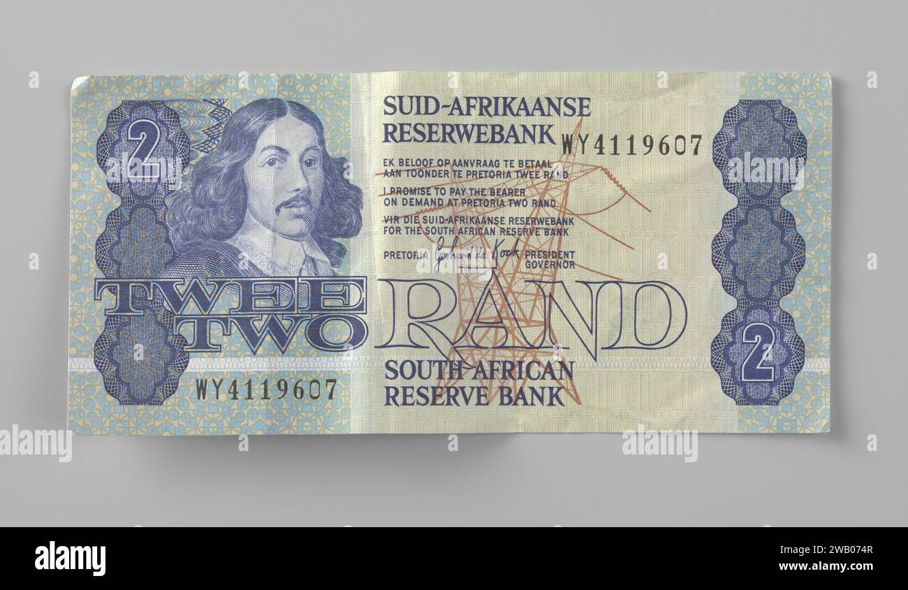 Banknote of two South African edge paper printing South Africa Stock ...