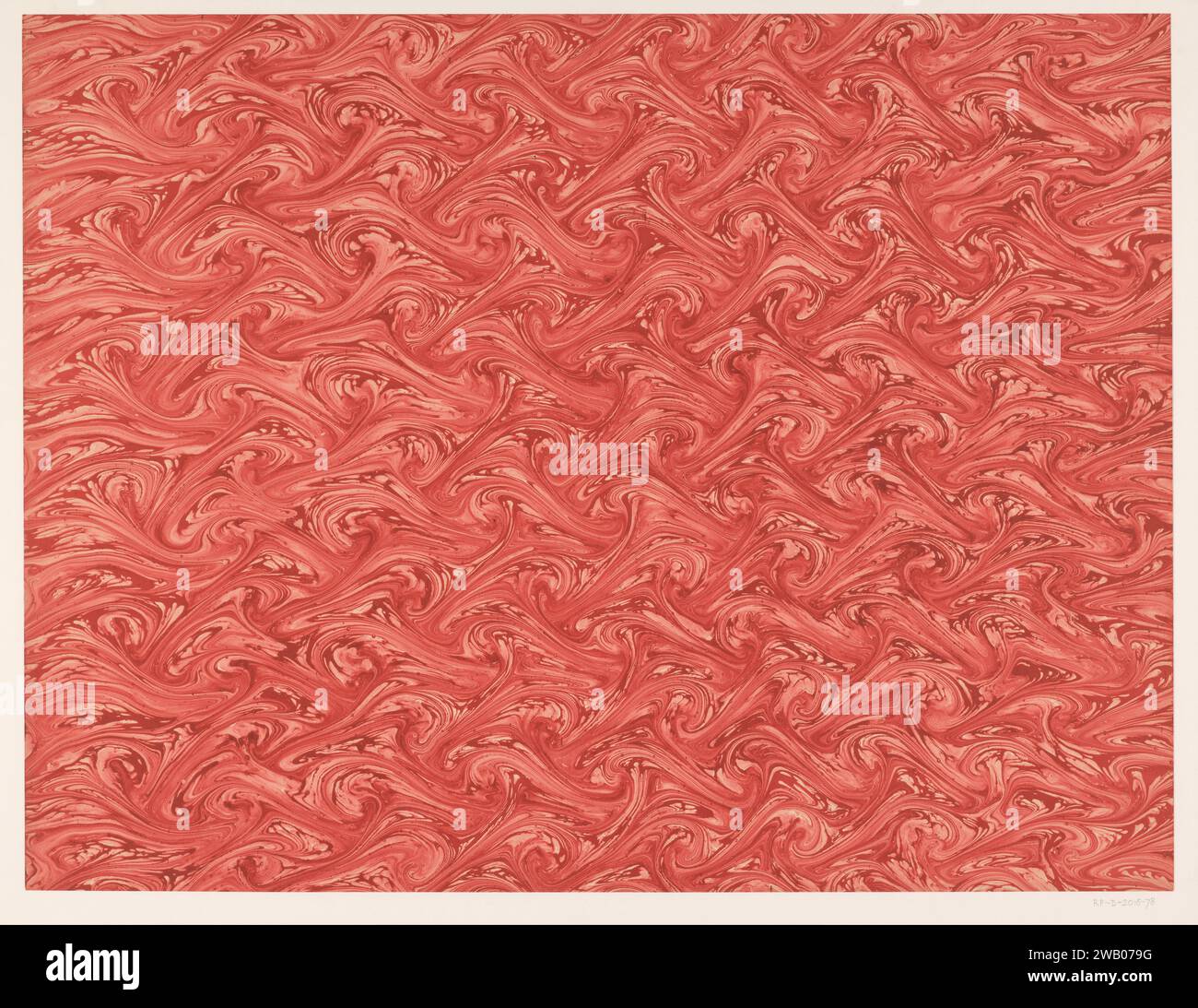 Fantasy marble in different shades of red, Anonymous, 1900 - 2000 marbled paper paper. paint ...