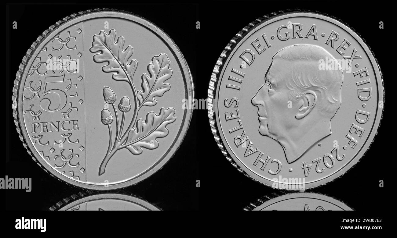 2024 king charles 5p coin hi-res stock photography and images - Alamy