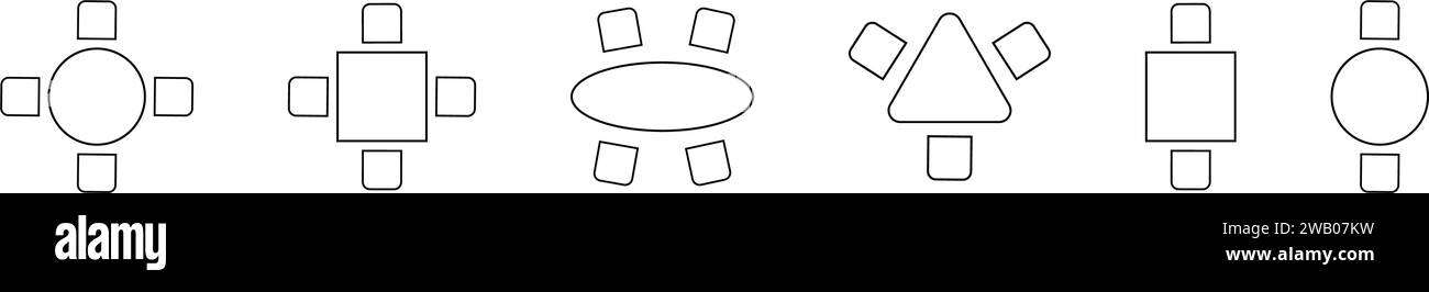 Furniture and room with tables and seats in the interior Stock Vector ...