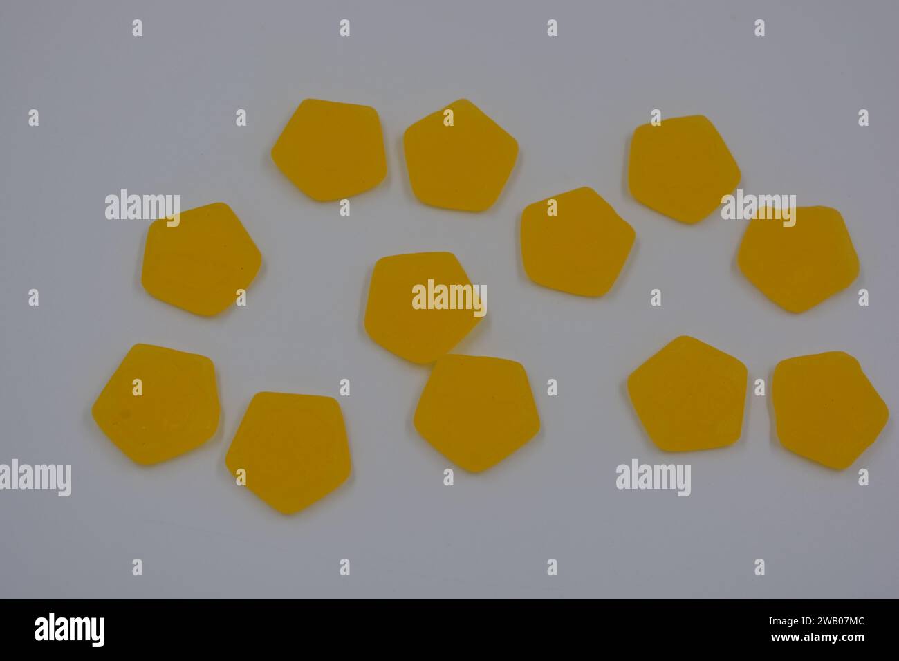 Bright and high-quality children's, gummy candies in the form of yellow ...