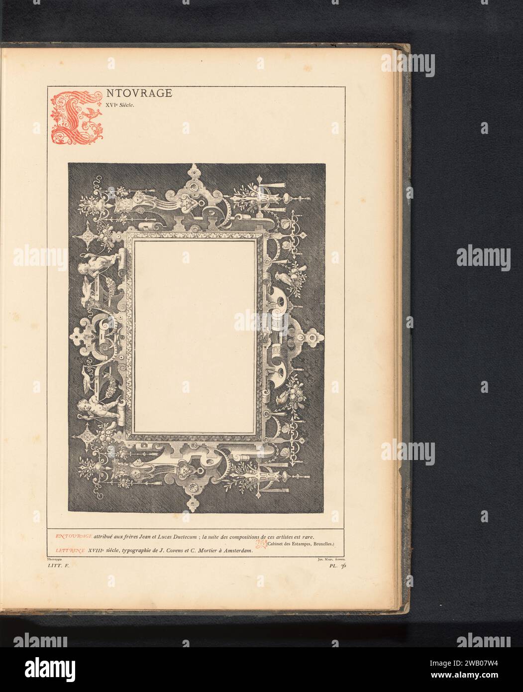 Reproduction of a print of a border with grotes' by Johannes or Lucas ...