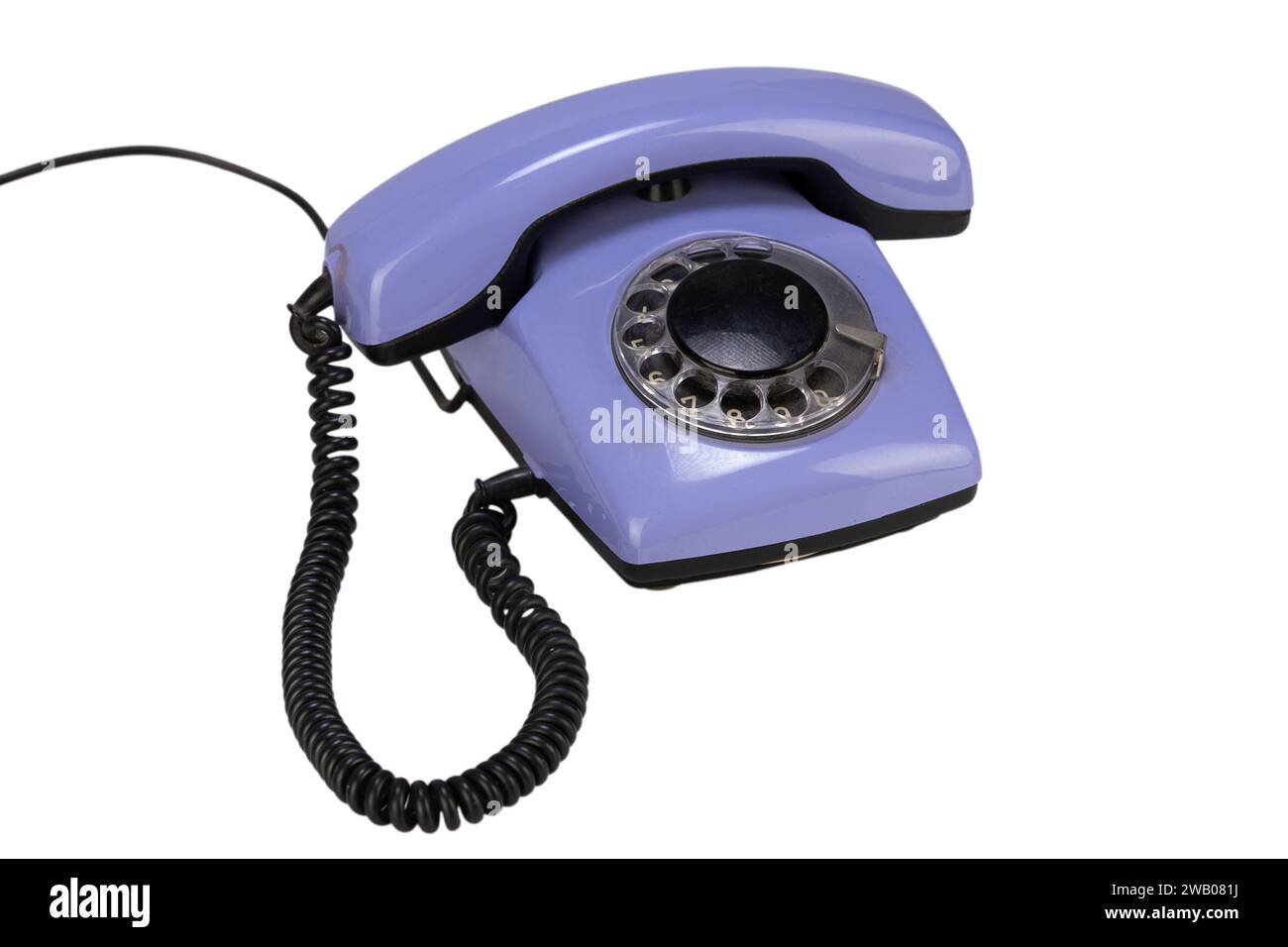 vintage retro violet rotary phone isolated on white background Stock ...