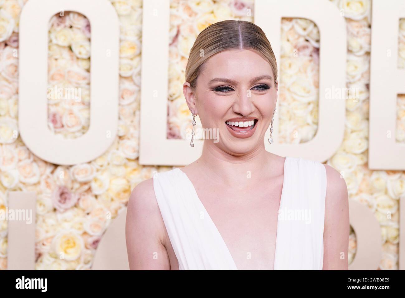 Anna Sitar arrives at the 81st Golden Globe Awards on Sunday, Jan. 7 ...