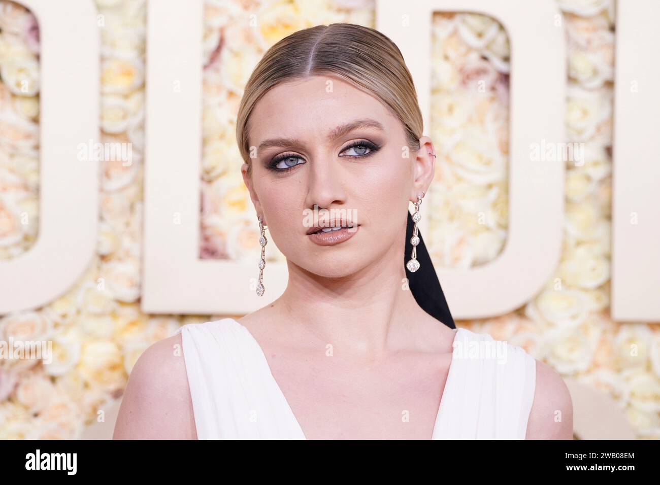 Anna Sitar arrives at the 81st Golden Globe Awards on Sunday, Jan. 7 ...