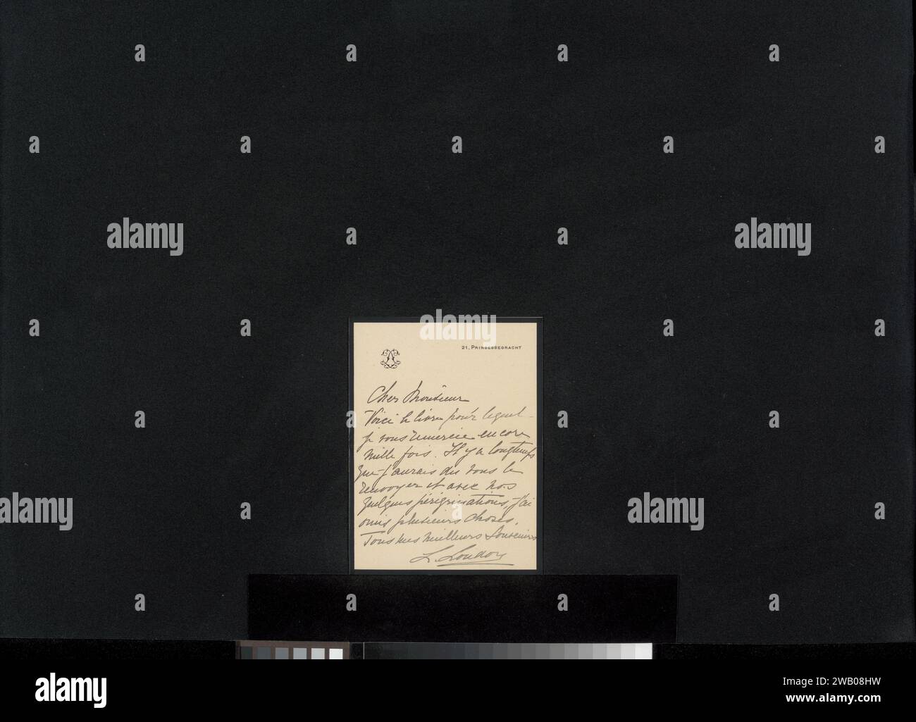 Letter to Philip Zilcken, L. Loudon, 1867 - 1930 letter The Hague paper ...