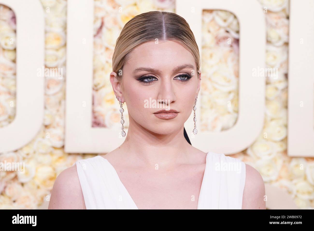 Anna Sitar arrives at the 81st Golden Globe Awards on Sunday, Jan. 7 ...