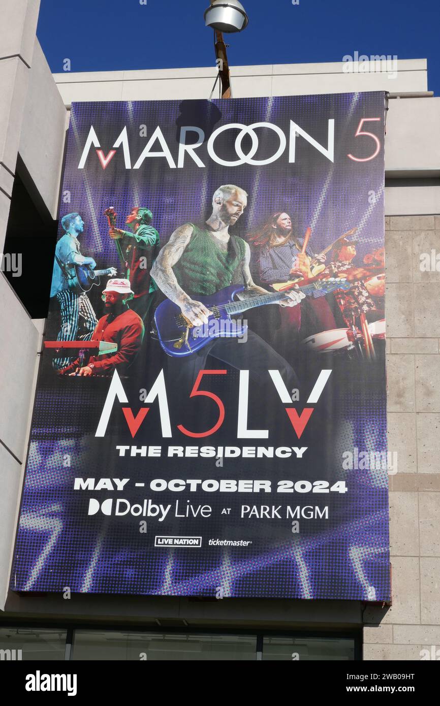 Los Angeles, California, USA 3rd January 2024 Maroon 5 Las Vegas ...