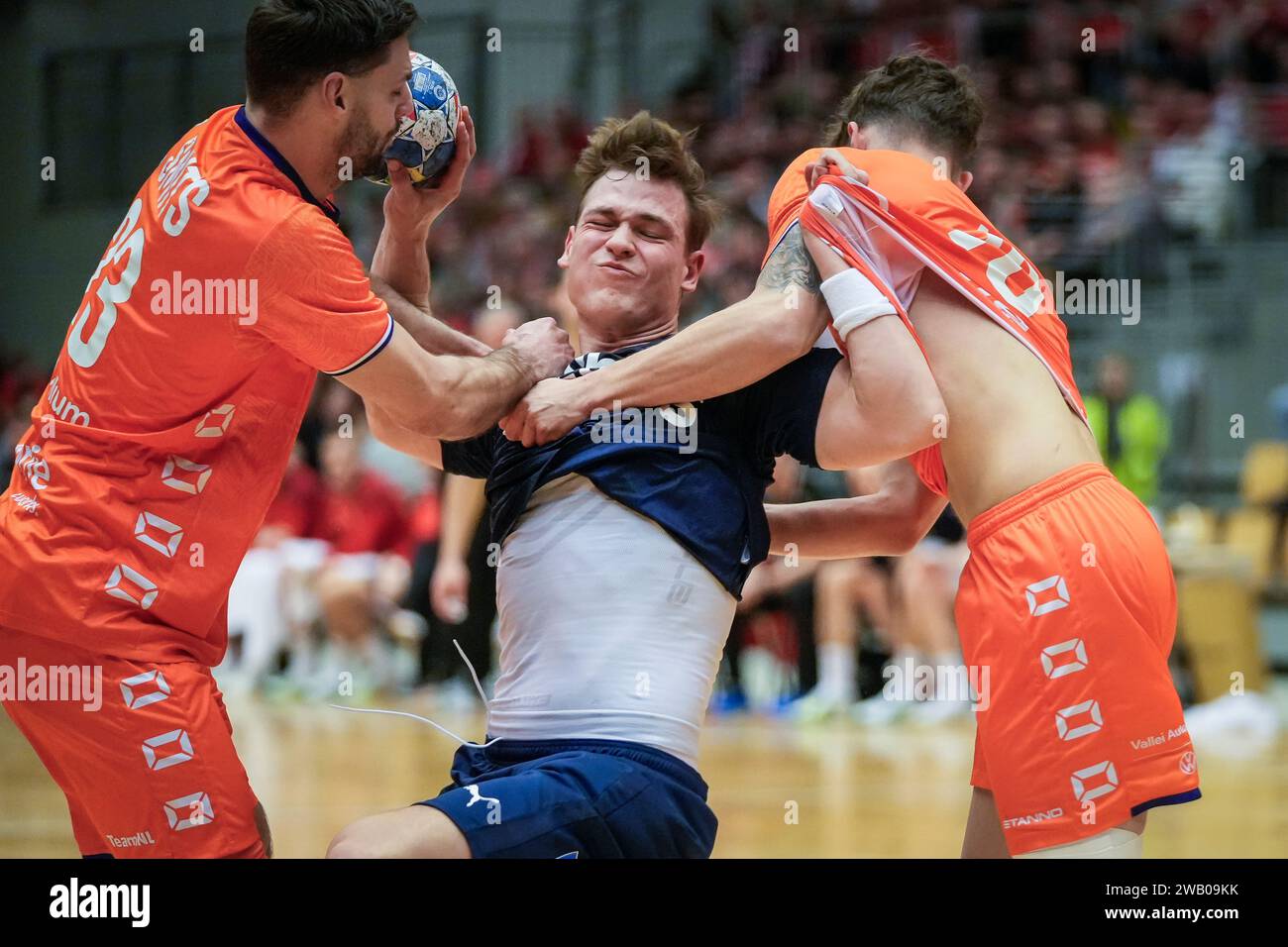 Odense, Denmark. 07th Jan, 2024. Lukas Jorgensen (25) of Denmark seen ...