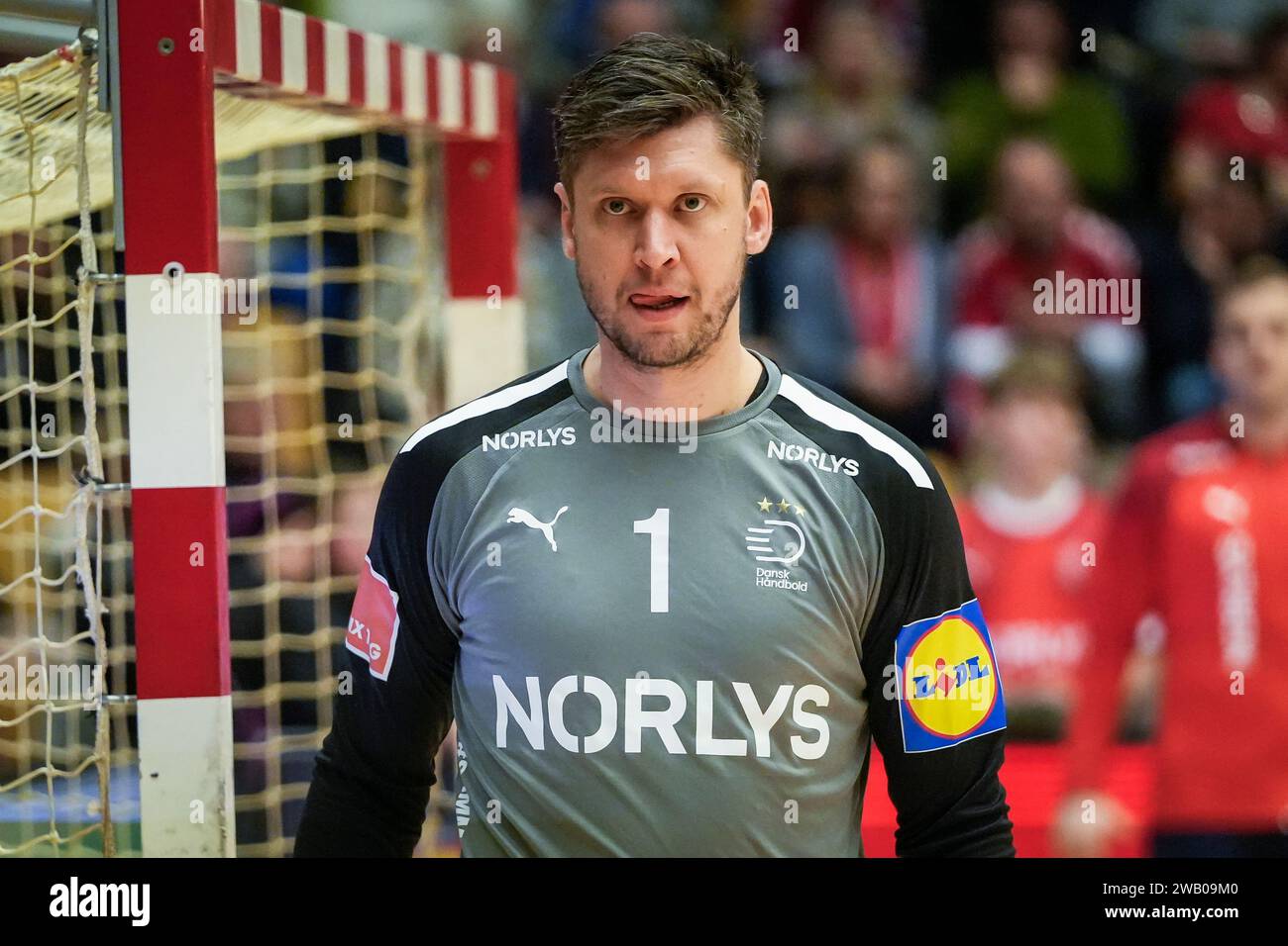 Odense, Denmark. 07th Jan, 2024. Niklas Landin (1) of Denmark seen ...