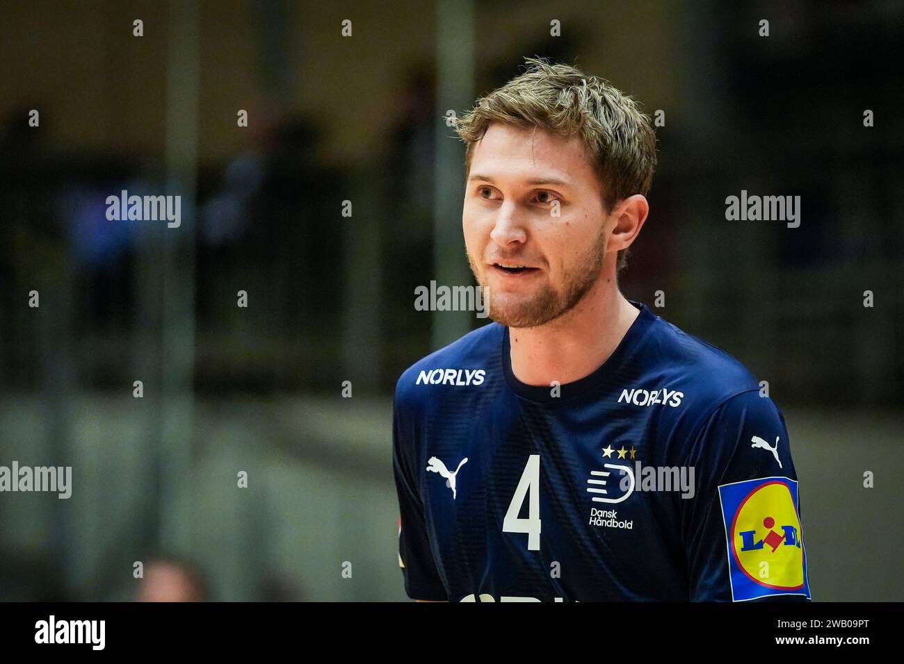 Odense, Denmark. 07th Jan, 2024. Magnus Landin (4) of Denmark seen ...