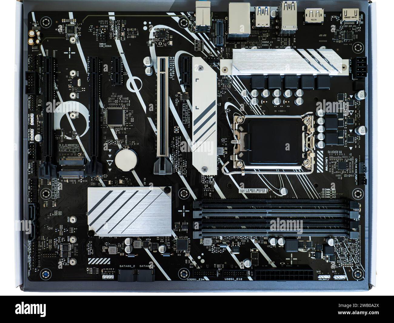 Motherboard with components. electronic computing board, laptop repair ...