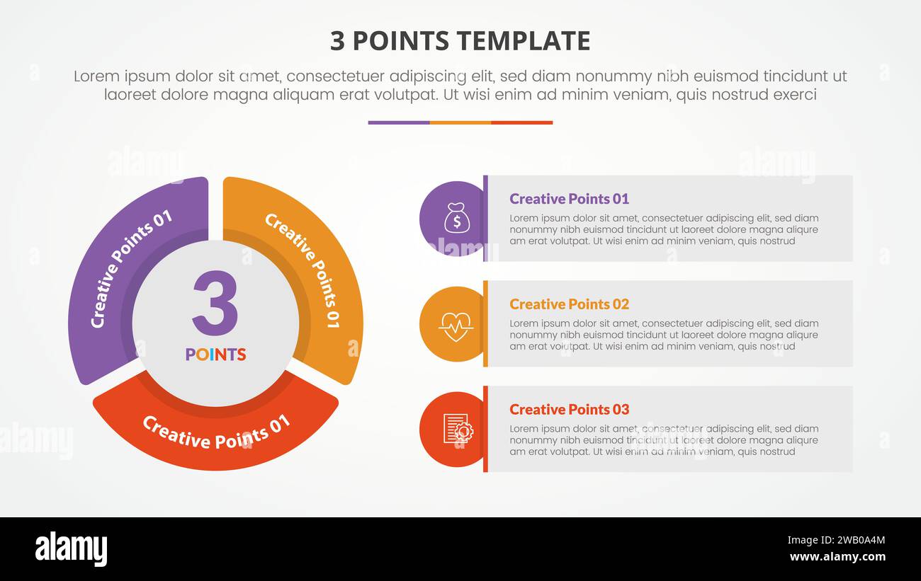 3 points stage template infographic concept for slide presentation with ...