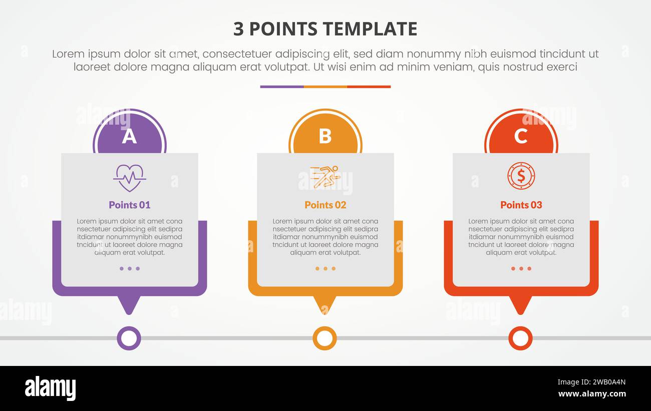 3 points stage template infographic concept for slide presentation with ...