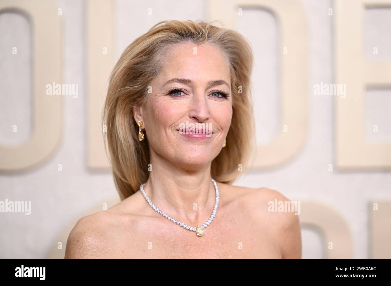 Gillian Anderson at the 81st Golden Globe Awards held at the Beverly ...