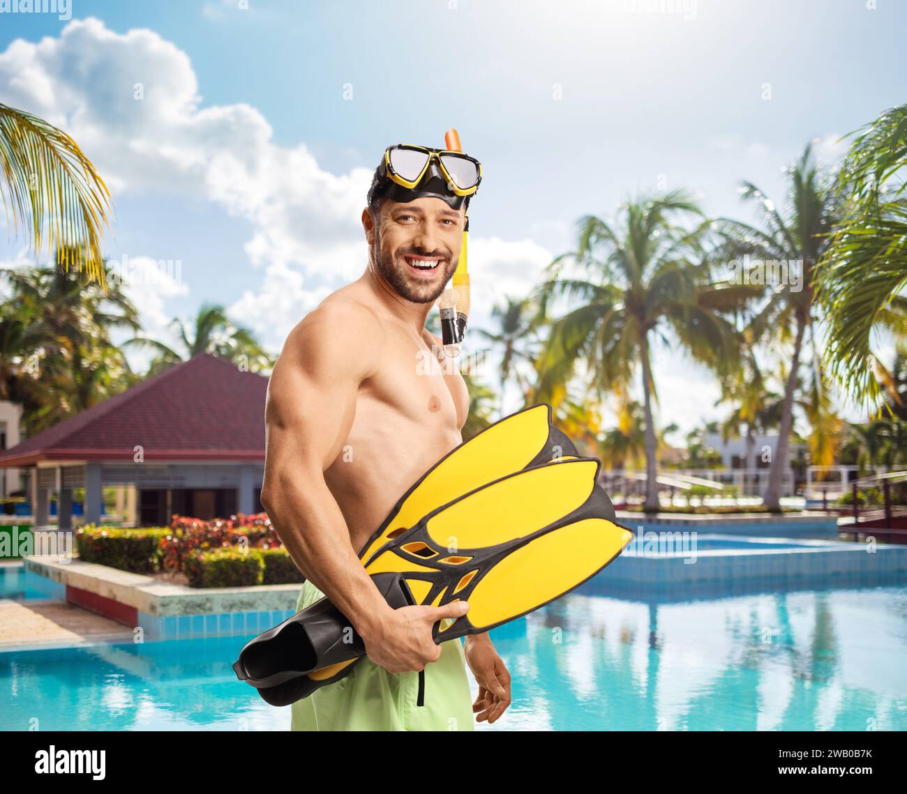 Person diving into swimming pool hi-res stock photography and images ...