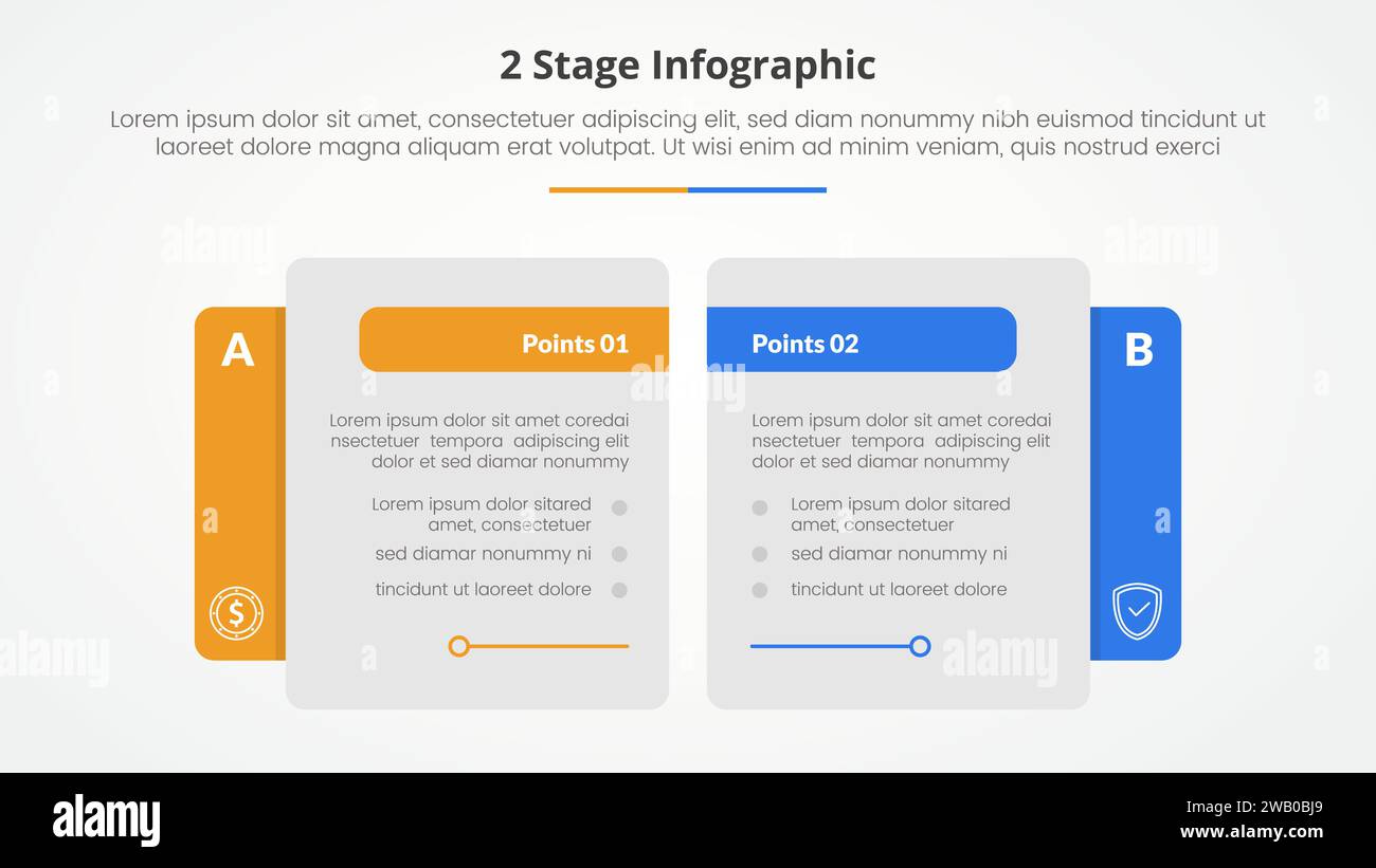 2 points stage template for comparison opposite infographic concept for ...