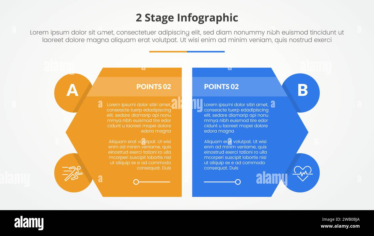 2 points stage template for comparison opposite infographic concept for ...