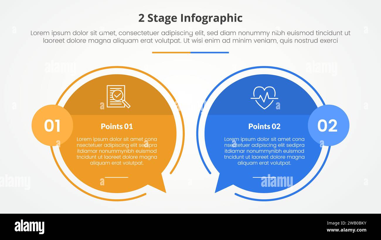 2 points stage template for comparison opposite infographic concept for ...