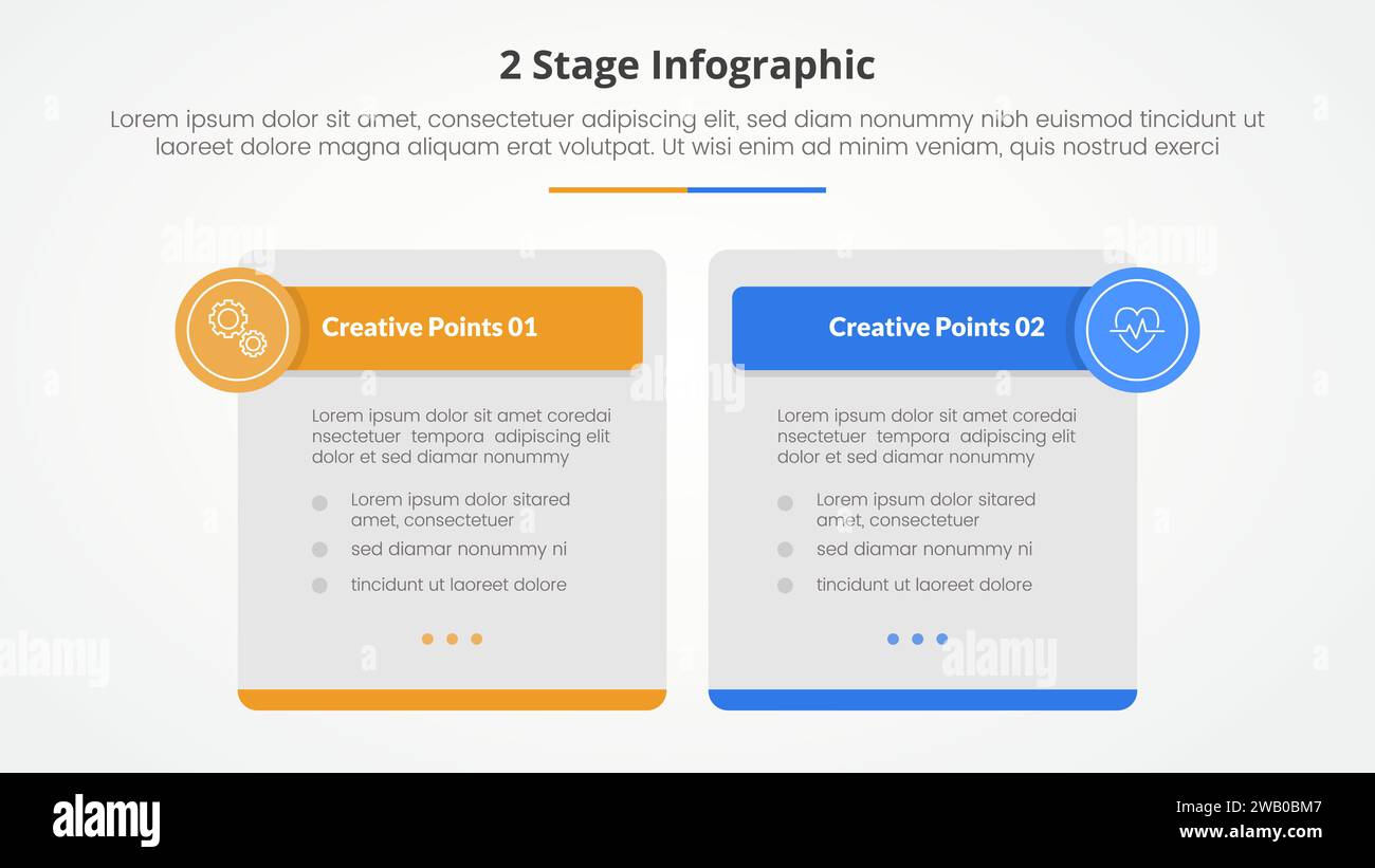 2 points stage template for comparison opposite infographic concept for ...