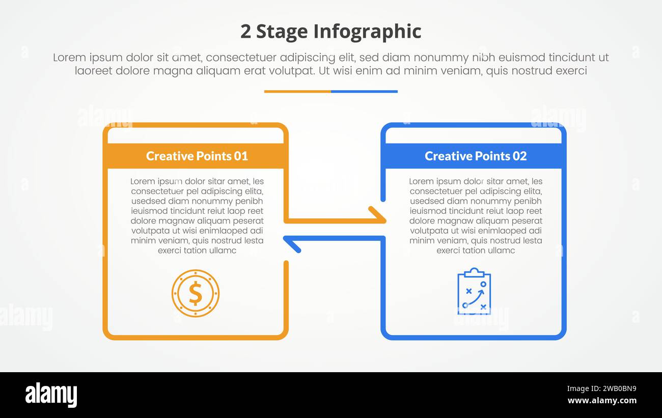 2 points stage template for comparison opposite infographic concept for ...