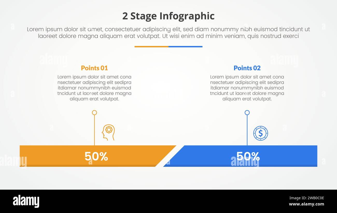 2 points stage template for comparison opposite infographic concept for ...