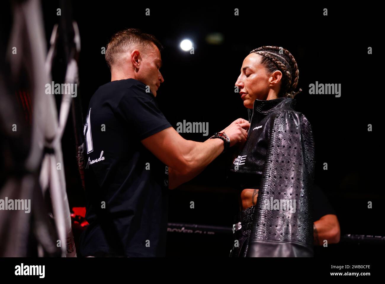 Jennifer "Tormenta" Miranda looks on during the WBA (World Boxing ...