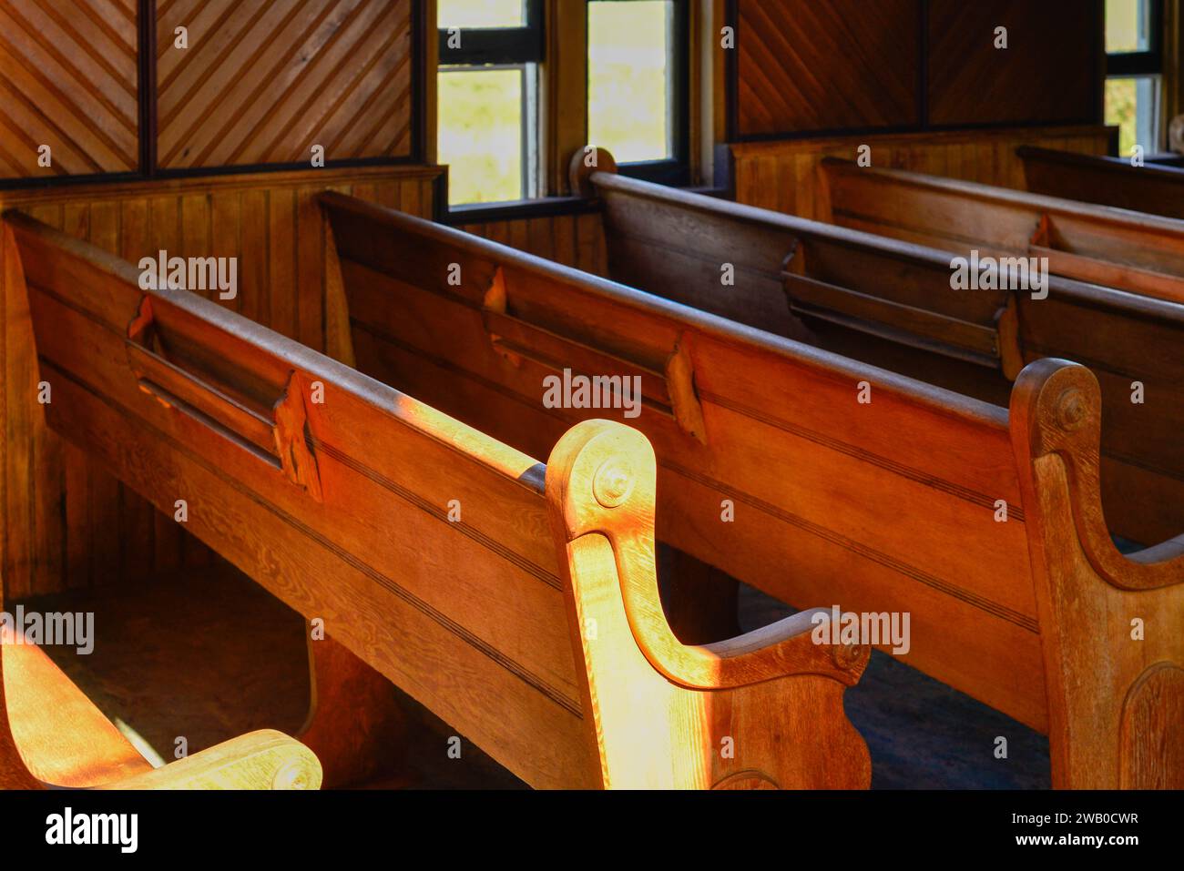 Wooden church pew hi-res stock photography and images - Alamy