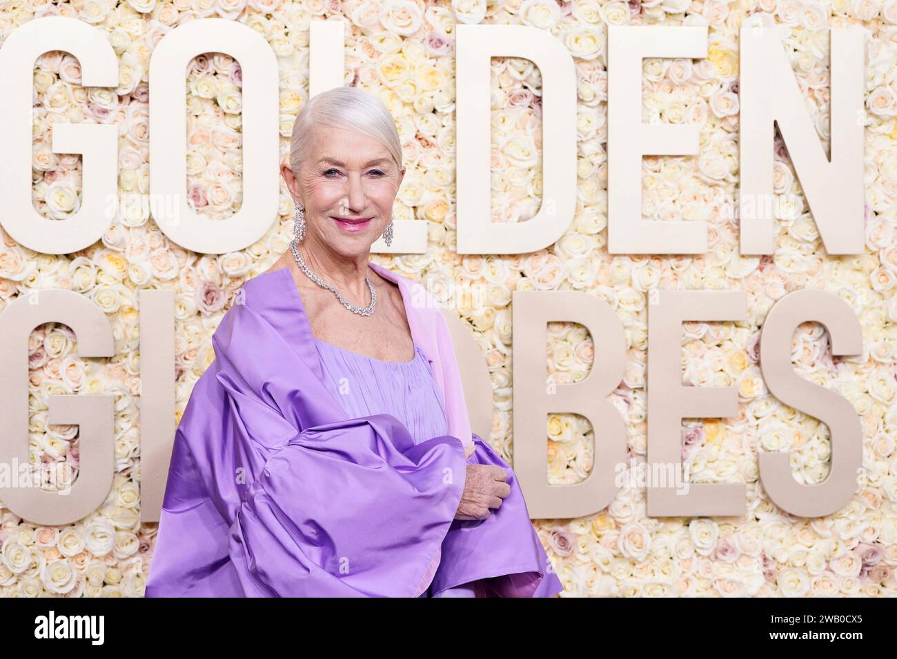 Helen Mirren arrives at the 81st Golden Globe Awards on Sunday, Jan. 7 ...