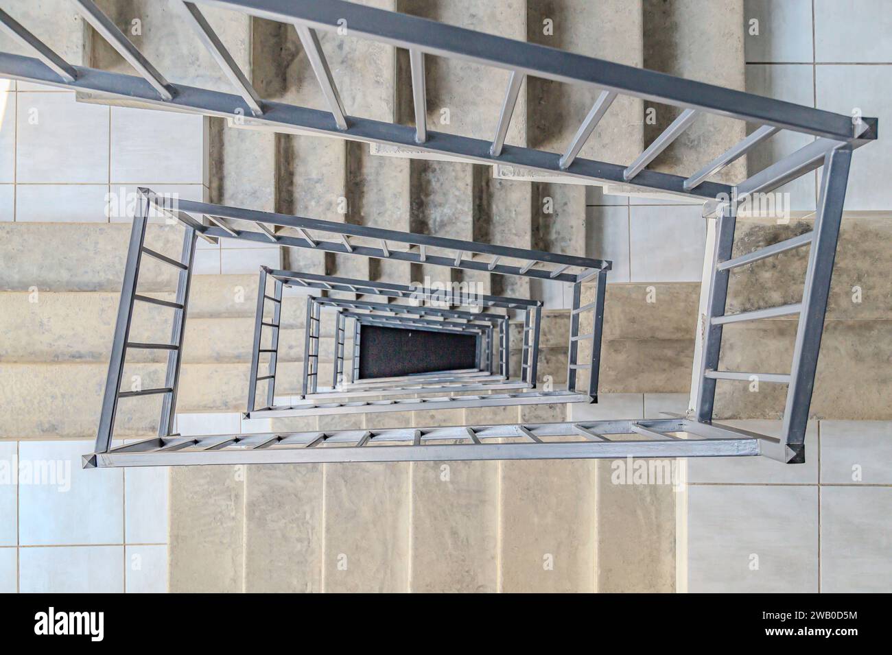 steps, stairs going down. the concept of time and its cycle of motion ...