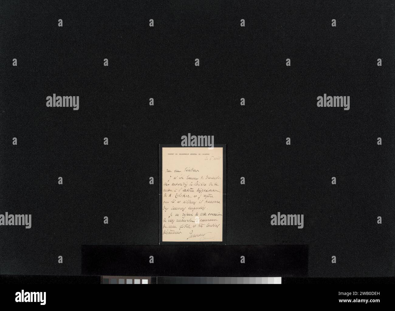 Letter to Léon Victor Auguste Bourgeois, 1908 letter Letter contains a ...