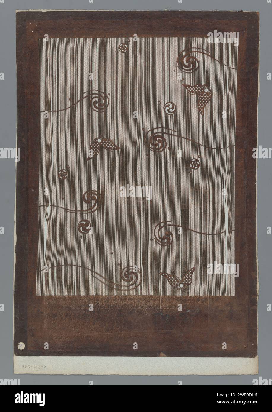 Template with butterflies and spirals, Anonymous, 1800 - 1909 Japanese ...