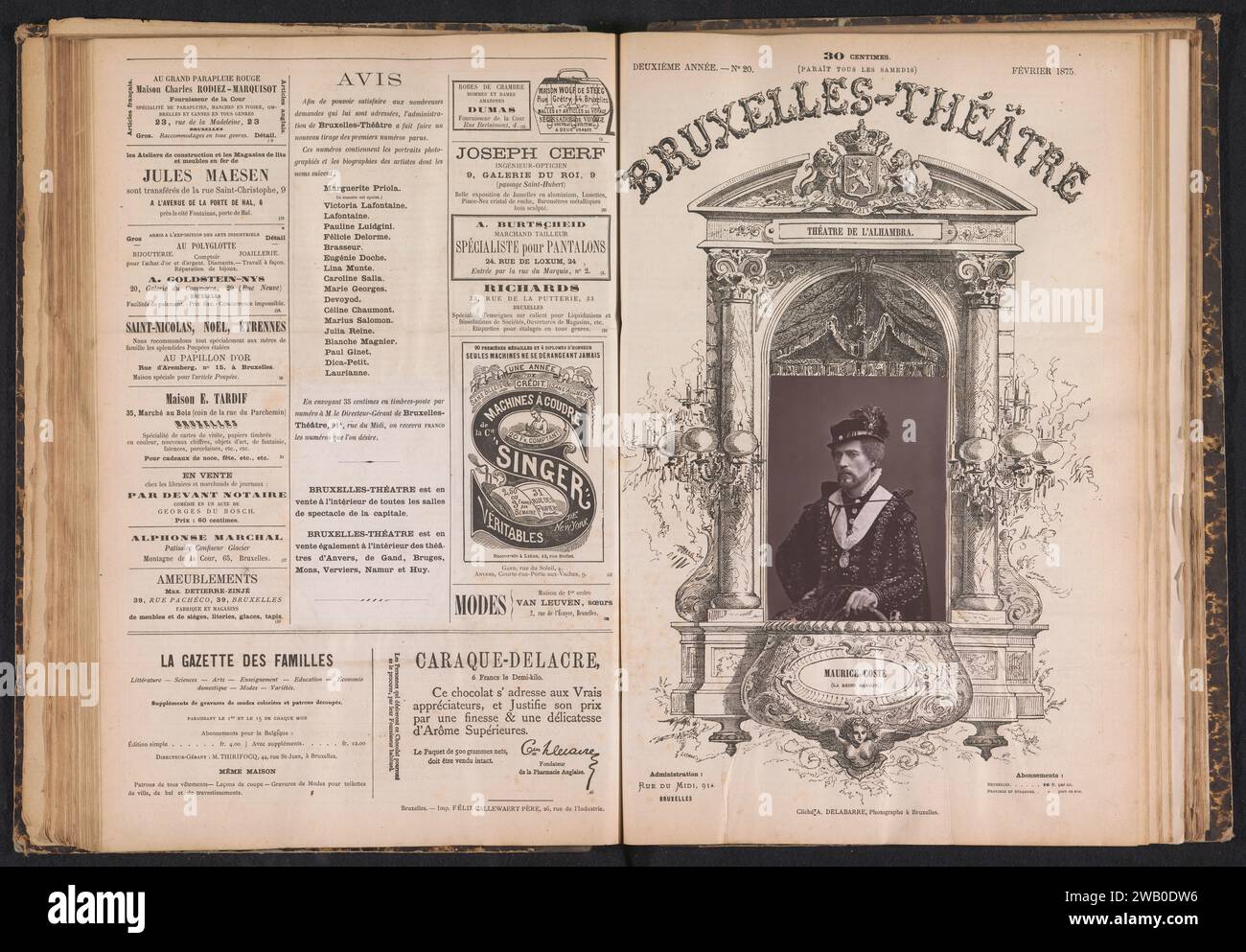 Portret van Maurice Coste in La reine Margot, Albert Delabarre, c. 1870 ...