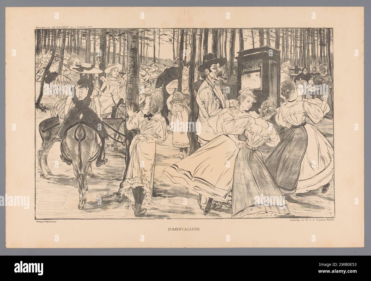 Summer vacancy, Willem Vaarzon Morel, 1896 Amsterdam paper wood and ...