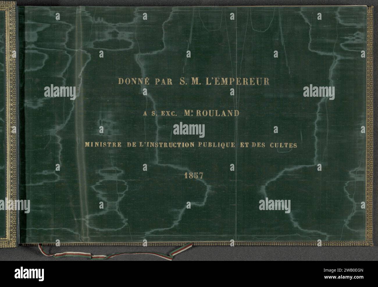 Names of the donor (Emperor Napoleon III) and the recipient (Minister ...