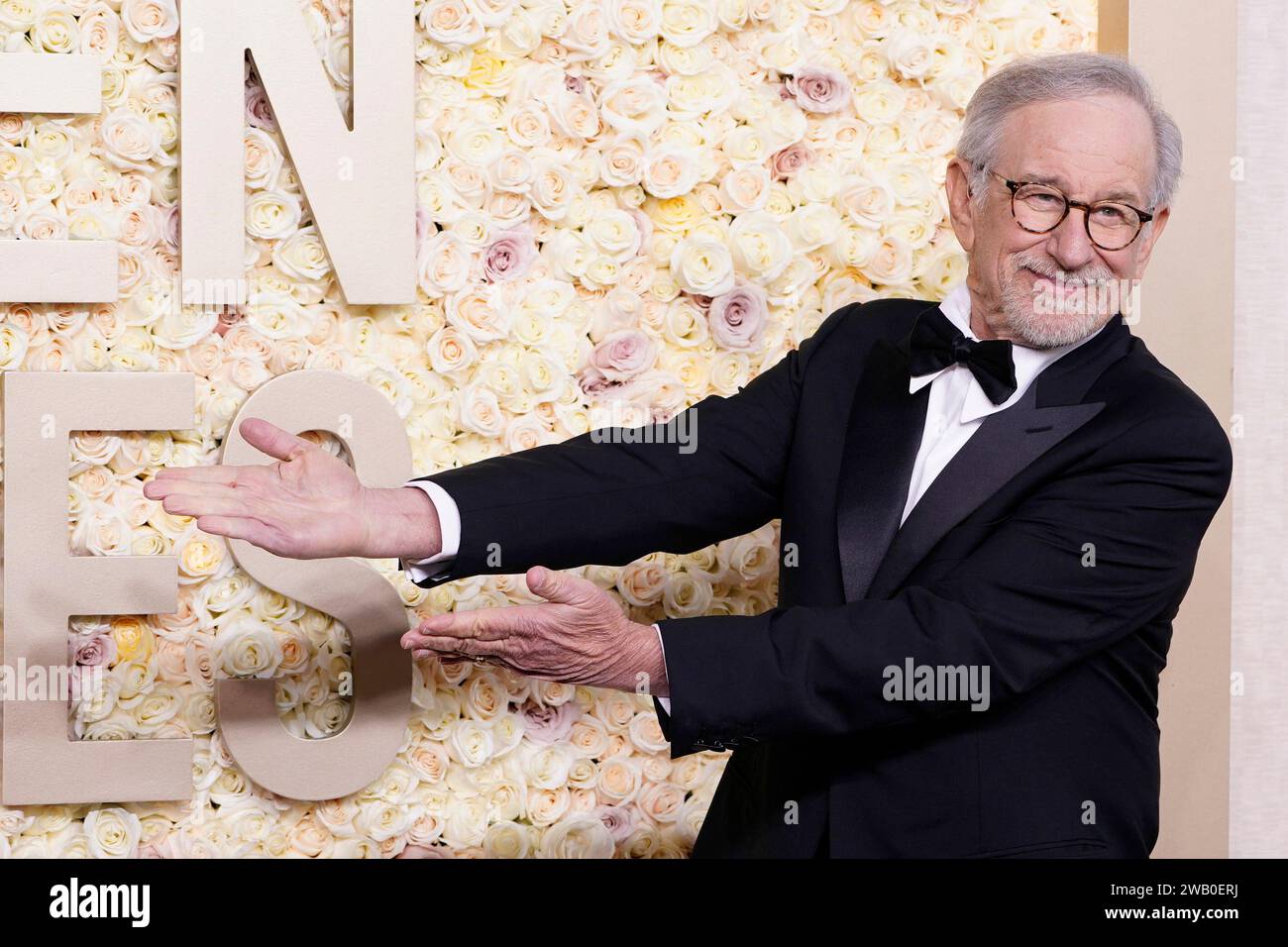 Steven Spielberg arrives at the 81st Golden Globe Awards on Sunday, Jan ...
