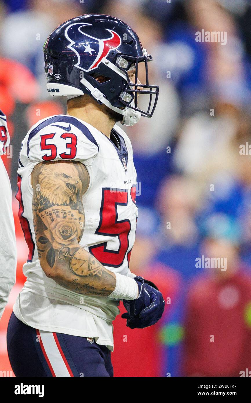 January 06, 2024: Houston Texans linebacker Blake Cashman (53) during ...