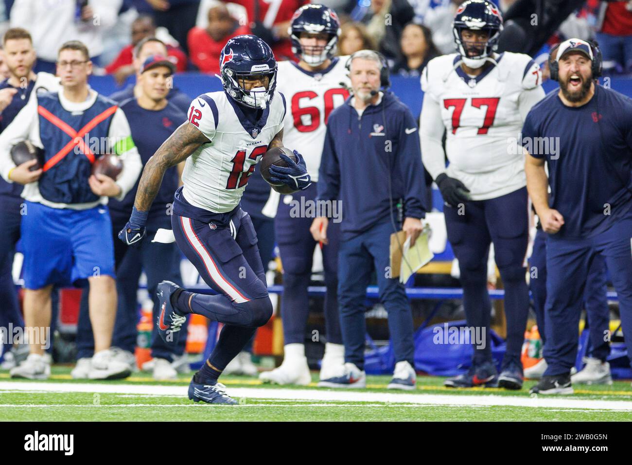 January 06, 2024: Houston Texans wide receiver Nico Collins (12) runs ...