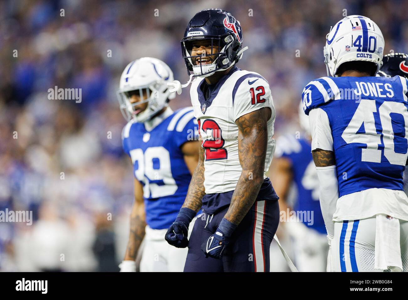 January 06, 2024: Houston Texans wide receiver Nico Collins (12) reacts ...
