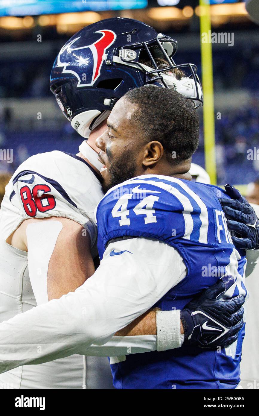 January 06, 2024: Houston Texans tight end Dalton Schultz (86) and Indianapolis Colts linebacker ...