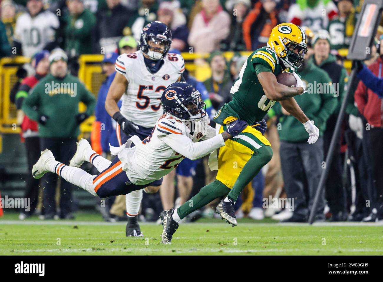 Green Bay Packers wide receiver Bo Melton (80) runs after the catch ...
