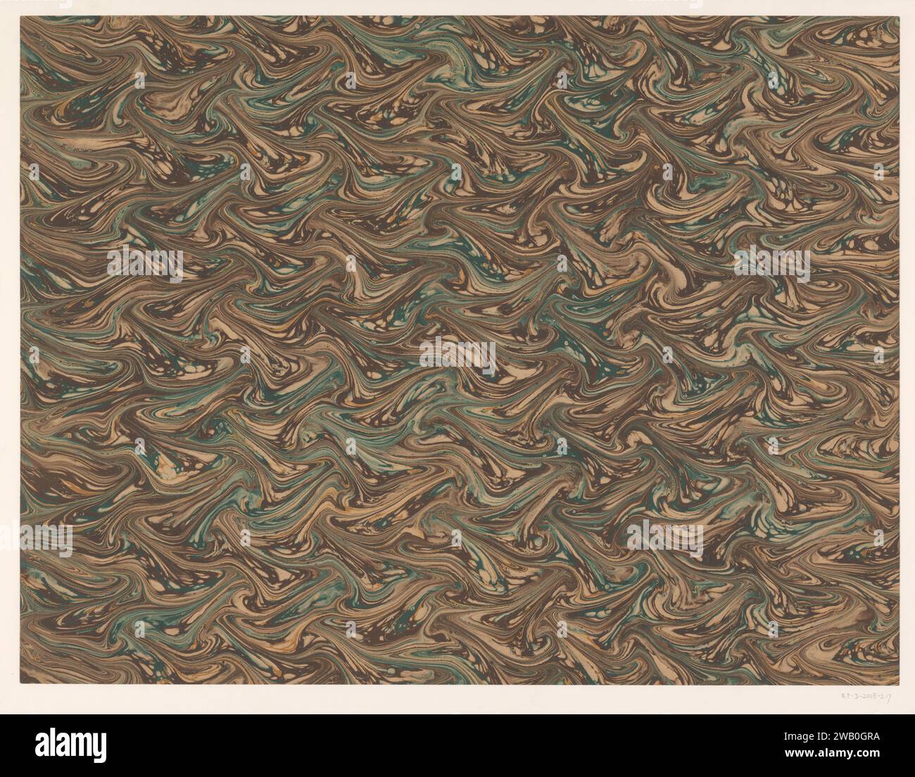 Fantasy marble in different shades of brown and green, anonymous, 1900 ...