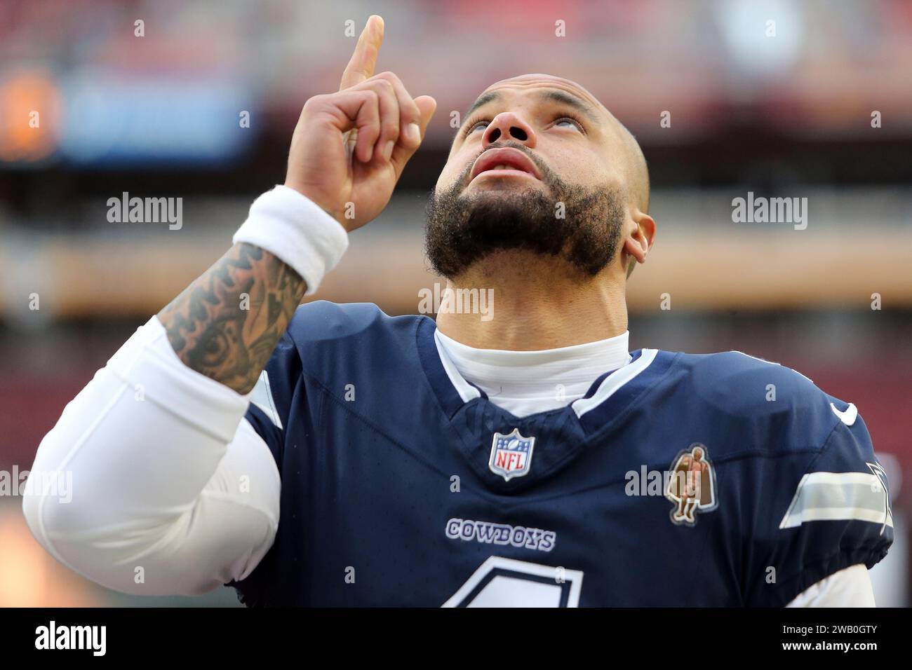 Dallas Cowboys quarterback Dak Prescott (4) pictured before an NFL ...