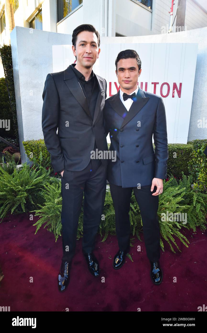 Nicholas Braun and Charles Melton at the 81st Golden Globe Awards held ...