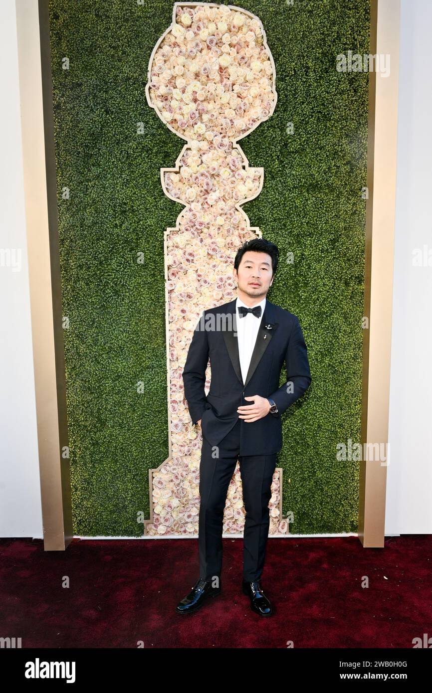 Simu Liu at the 81st Golden Globe Awards held at the Beverly Hilton ...