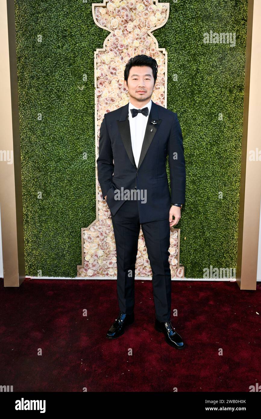 Simu Liu at the 81st Golden Globe Awards held at the Beverly Hilton ...