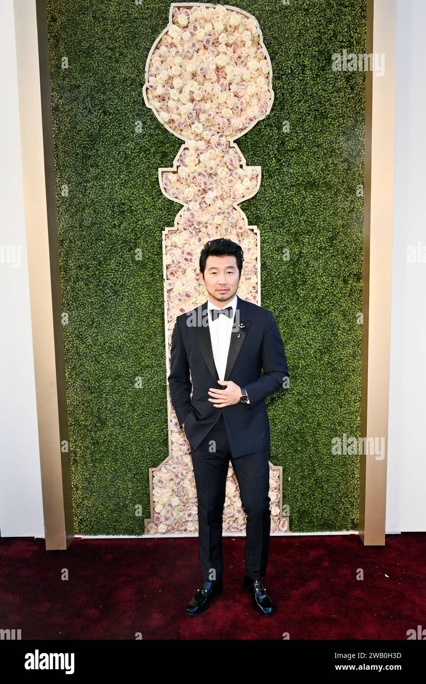 Simu Liu at the 81st Golden Globe Awards held at the Beverly Hilton ...