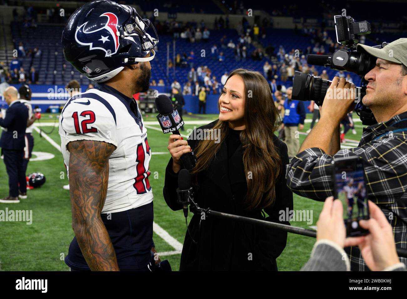 Houston Texans wide receiver Nico Collins (12) talks to NFL Network ...