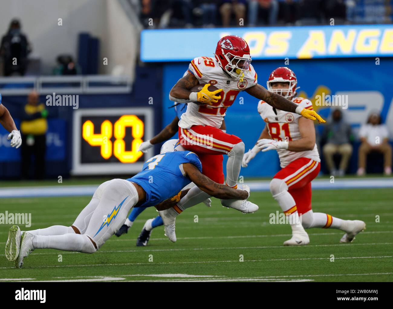 Inglewood, California, USA. 07th Jan, 2024. Kansas City Chiefs running ...