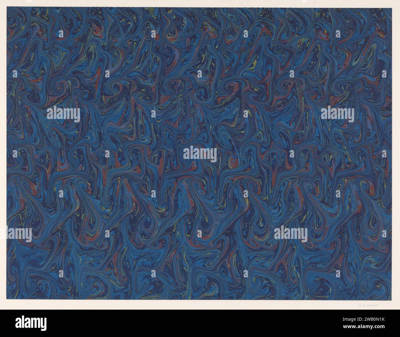 Fantasy marble in different shades of blue, red and light green on ...